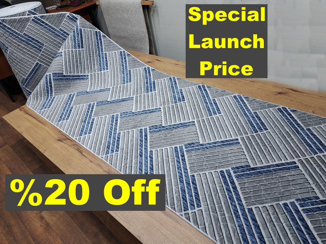 Custom Cut-to-size Roll Runner Rug Washable Non Slip Dot Felt Backing ...