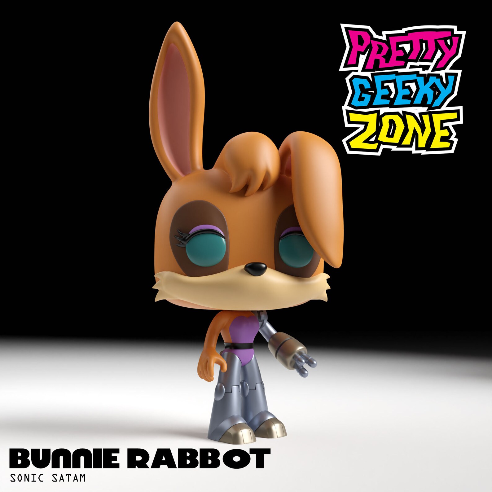 Custom Sonic the Hedgehog Funkos Set 3 Bunnie Rabbot, Johnny Lightfoot ...