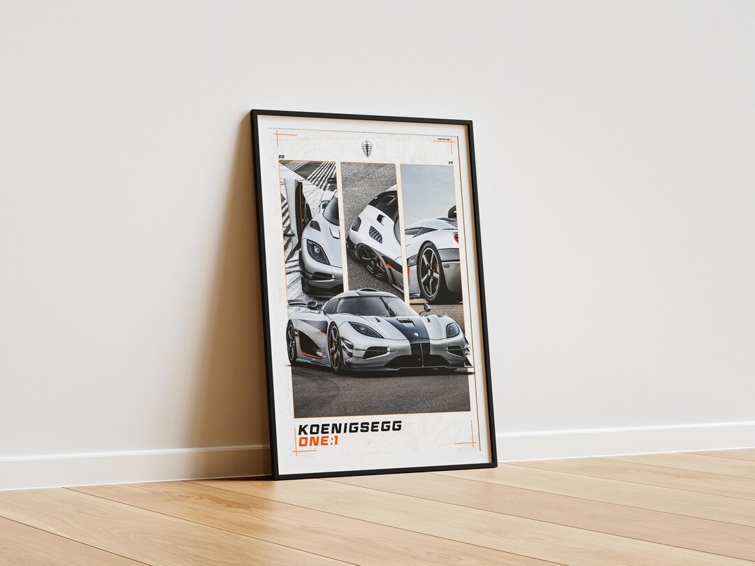 Koenigsegg One:1 Poster | Koenigsegg Car Art | Car Enthusiast Wall Art ...