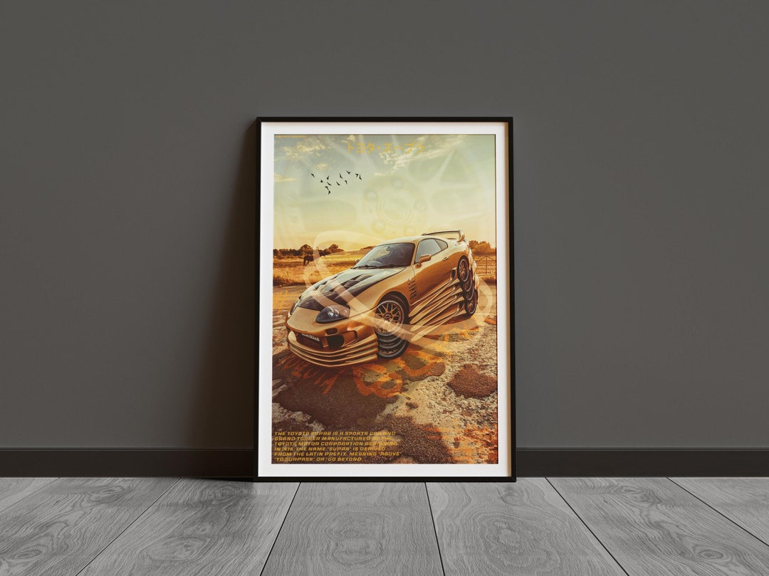 Toyota Supra | Classic Supra Car Art | Car Enthusiast Wall Art | A4 ...