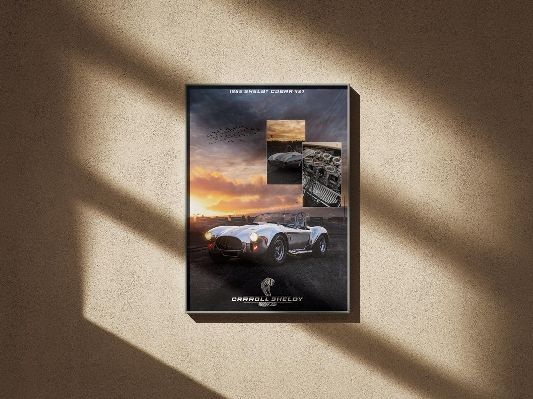 Shelby Cobra Poster | Shelby Car Art | Car Enthusiast Wall Art | A4 ...