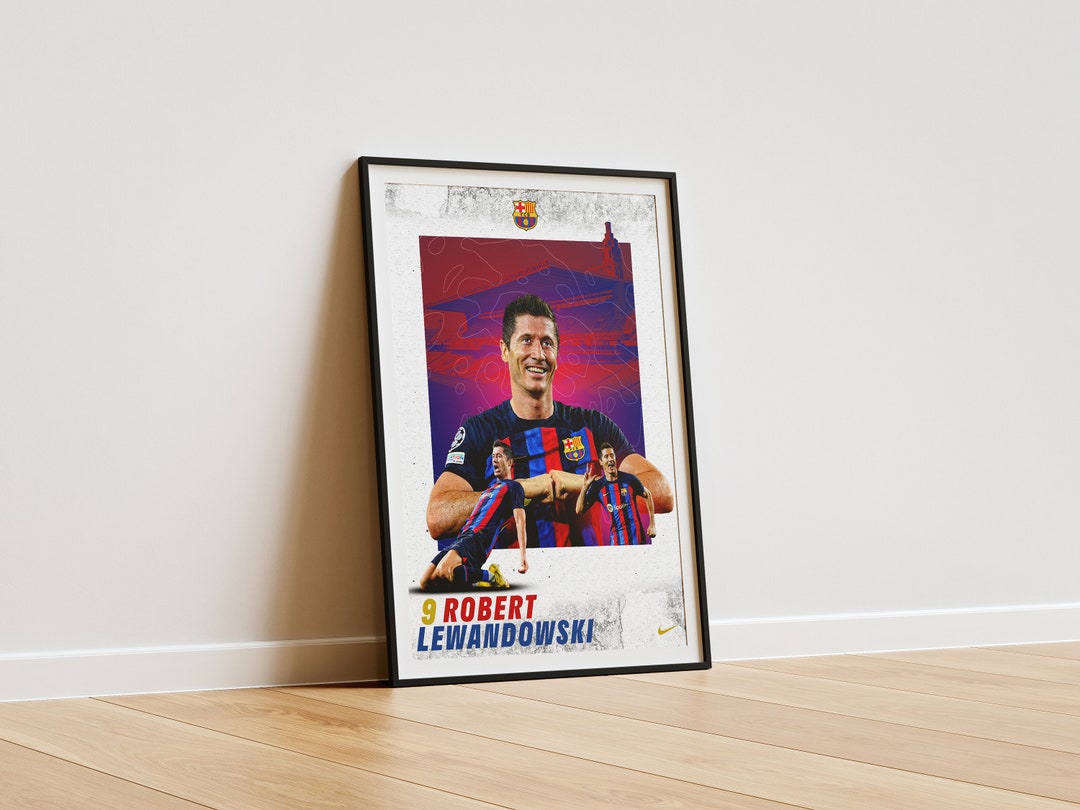 Barcelona Lewandowski Poster | Barcelona Football Art | Football ...