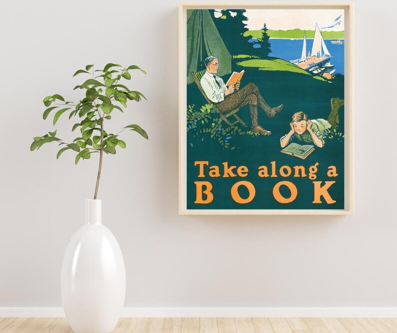 Camping Poster 1910 | Restored Vintage Reading Art (digital Download ...