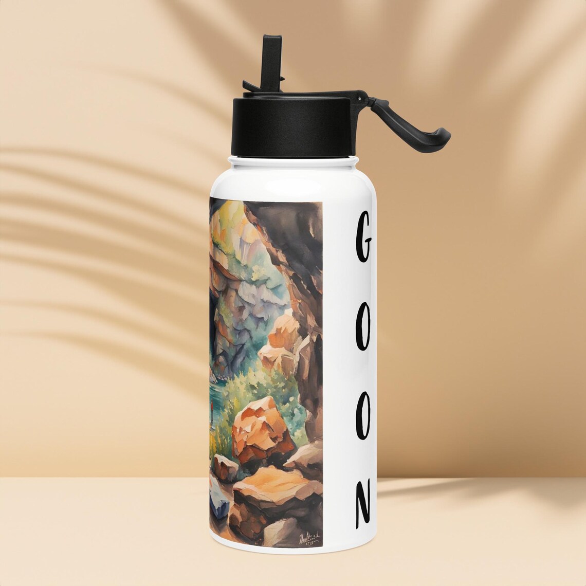 Goon Cave Stainless Steel Water Bottle With a Straw Lid - Etsy