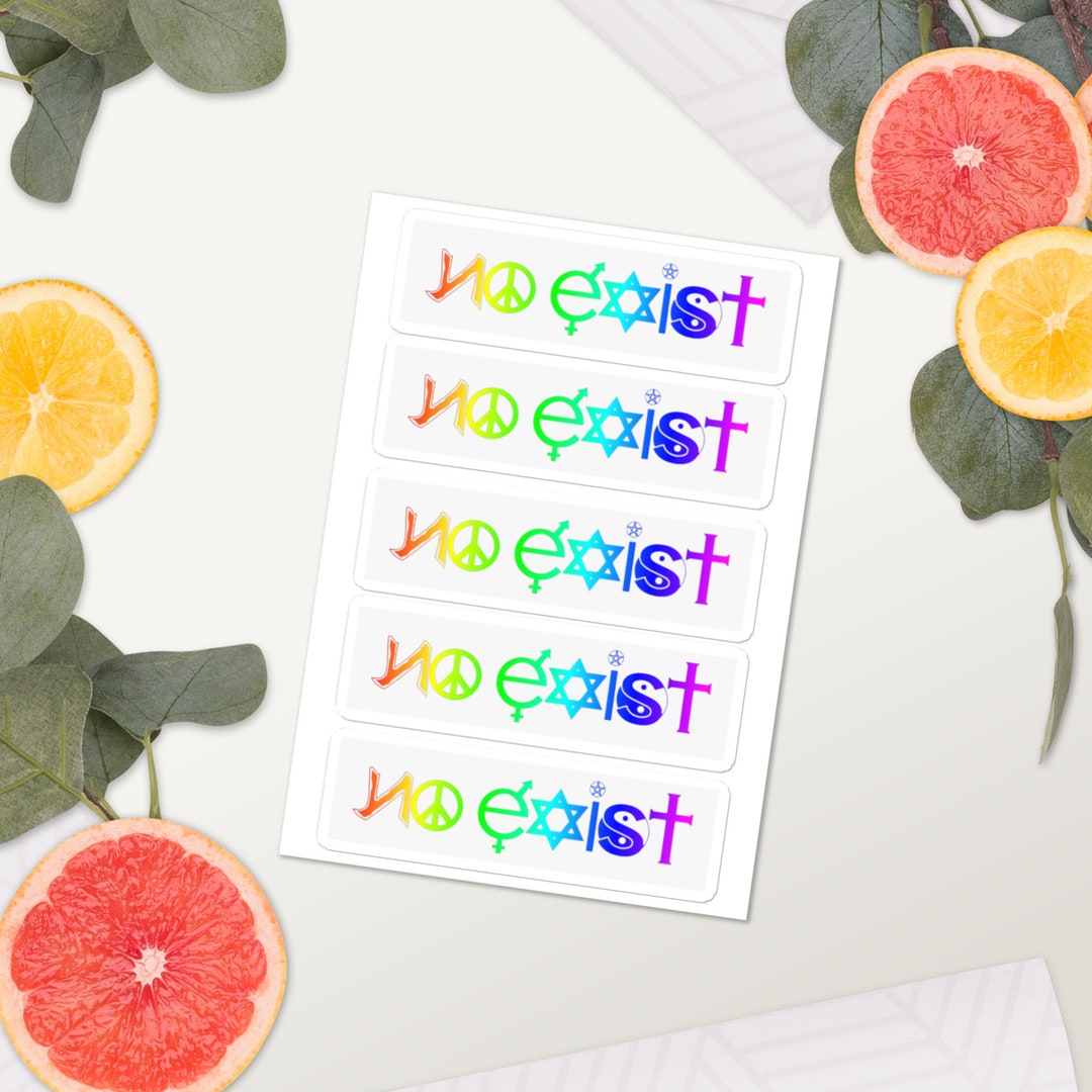 No Exist Sticker Sheet Rainbow White - Etsy