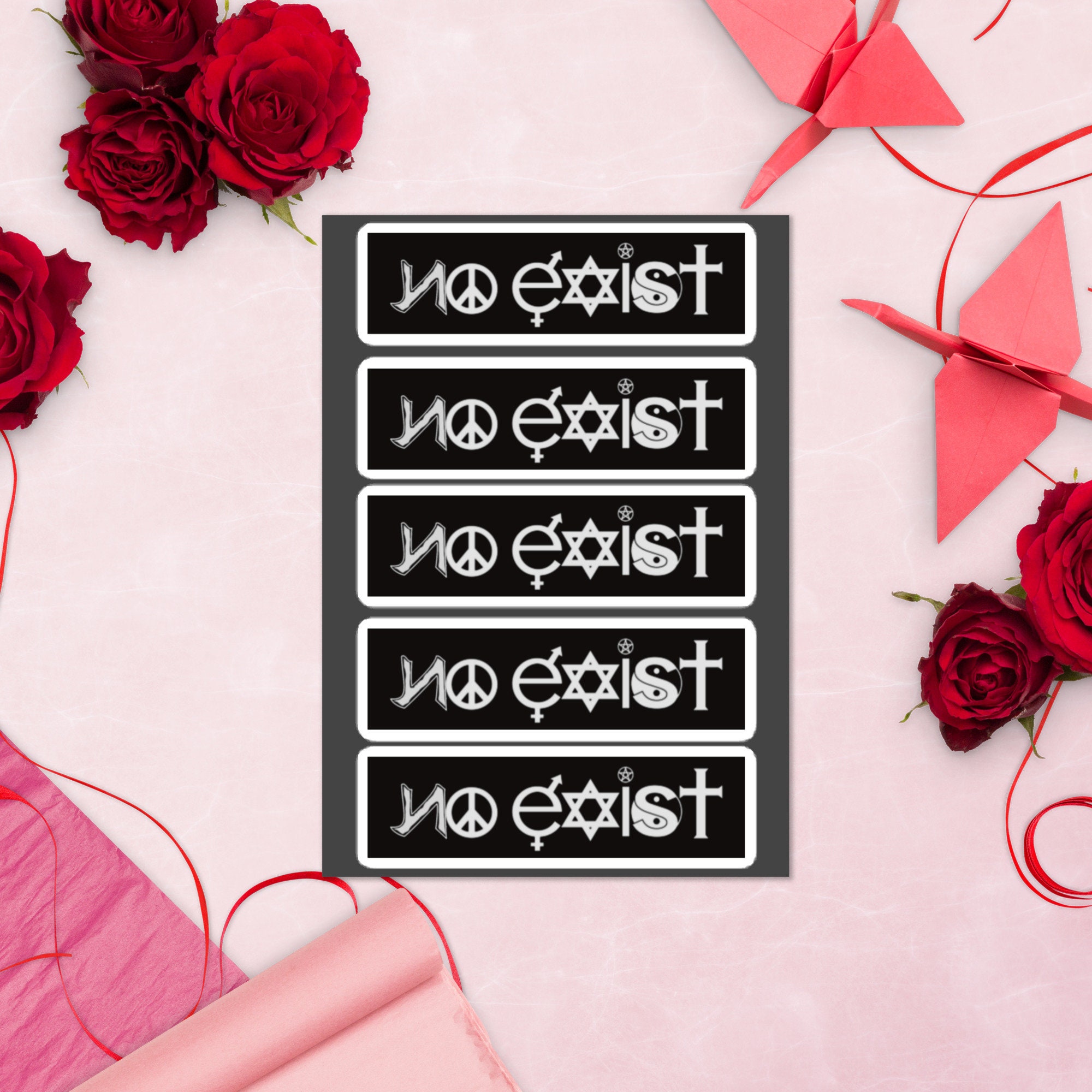 No Exist Sticker White - Etsy