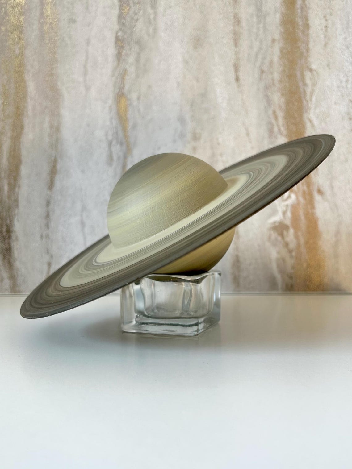 Hand-painted Saturn Sculpture, 3 Inch Walnut Sphere With Ring - Etsy