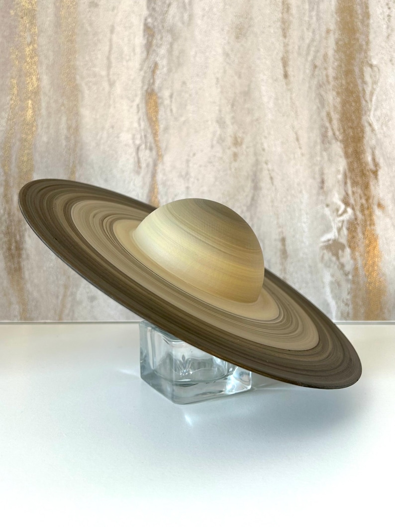 Hand-painted Saturn Sculpture, 3 Inch Walnut Sphere With Ring - Etsy