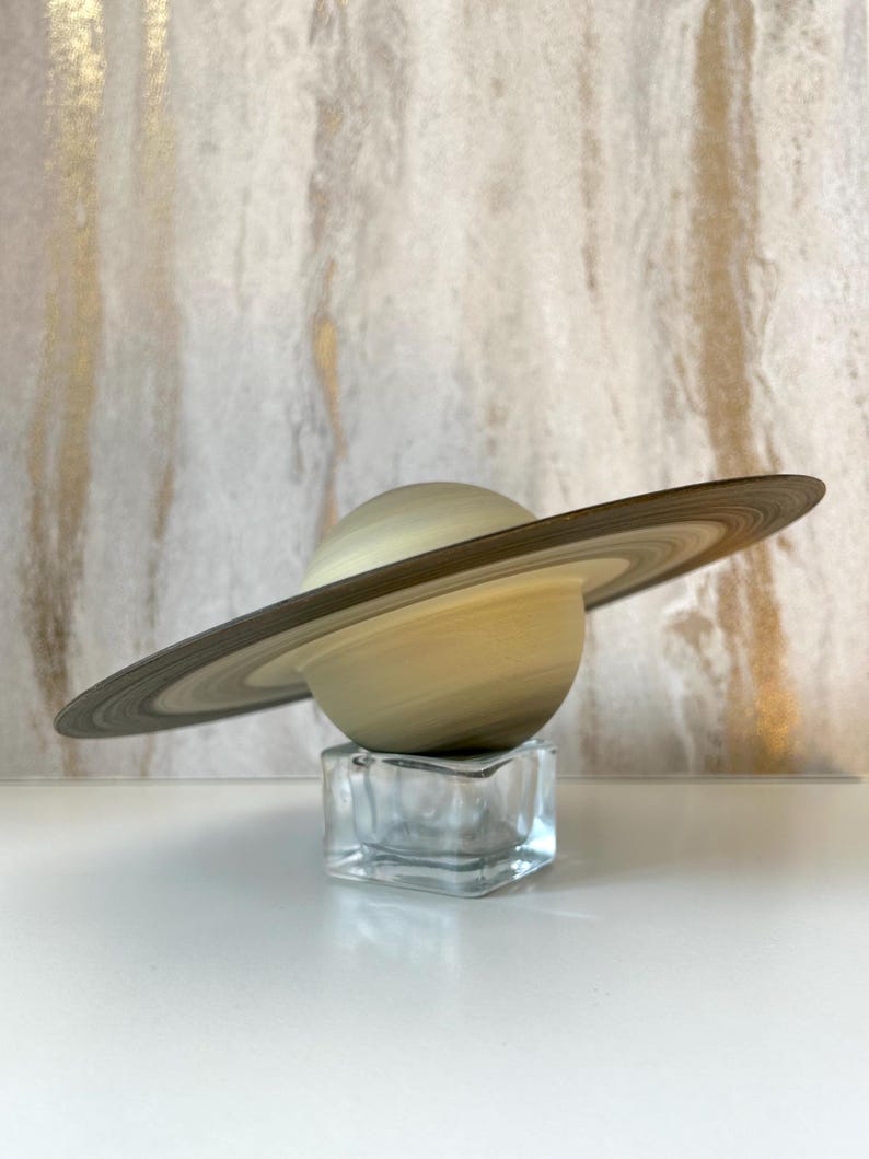 Hand-painted Saturn Sculpture, 3 Inch Walnut Sphere With Ring - Etsy
