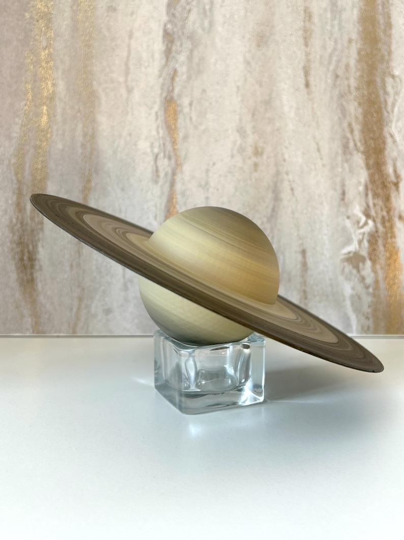 Hand-painted Saturn Sculpture, 3 Inch Walnut Sphere With Ring - Etsy