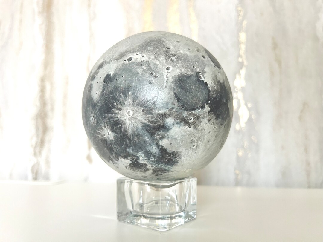 Hand-painted Moon Sphere on 3 Inch Walnut Sphere. Celestial Decor - Etsy