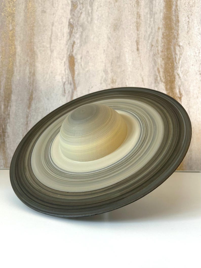 Hand-painted Saturn Sculpture, 3 Inch Walnut Sphere With Ring - Etsy