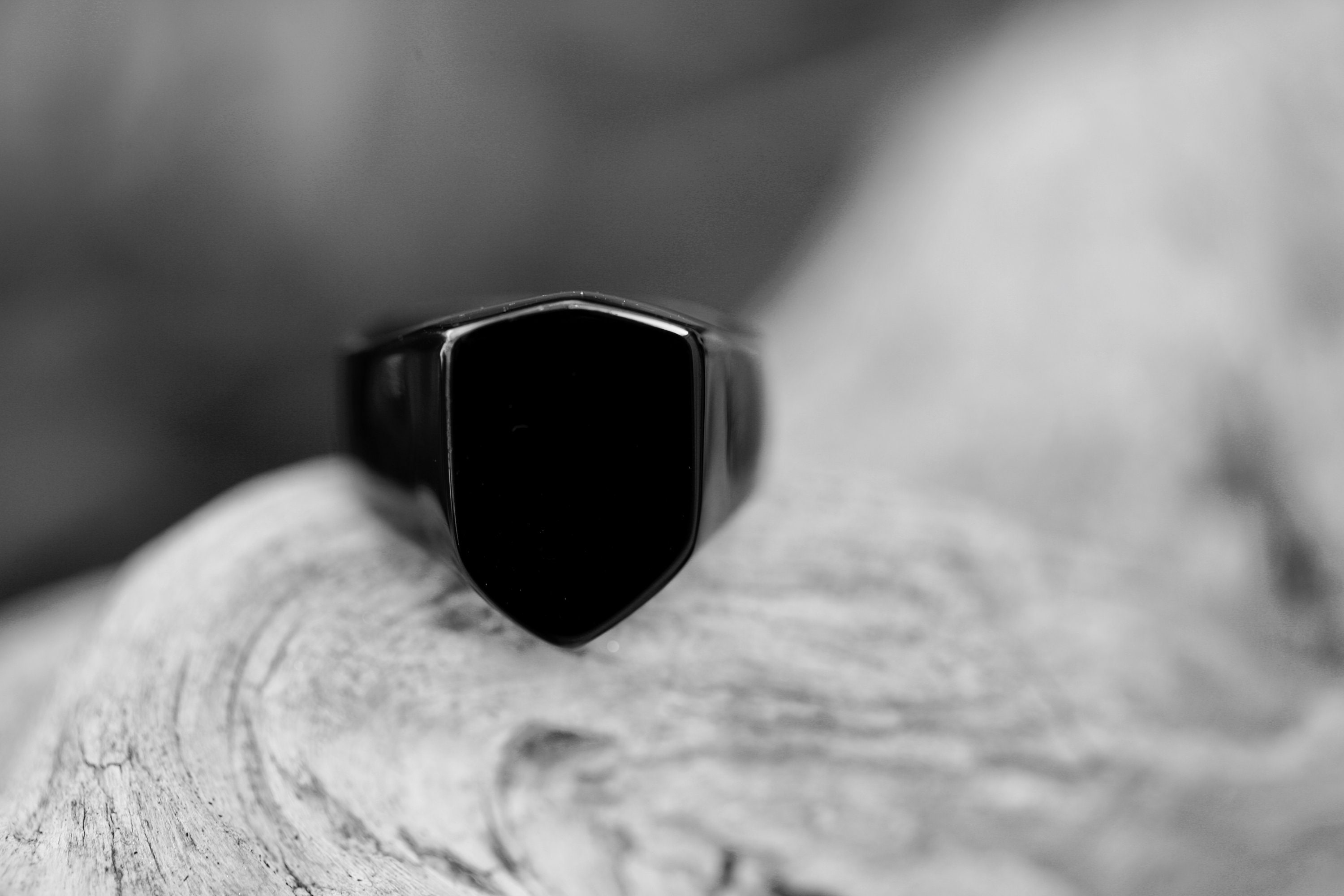 Black Shield Signet Ring - Etsy