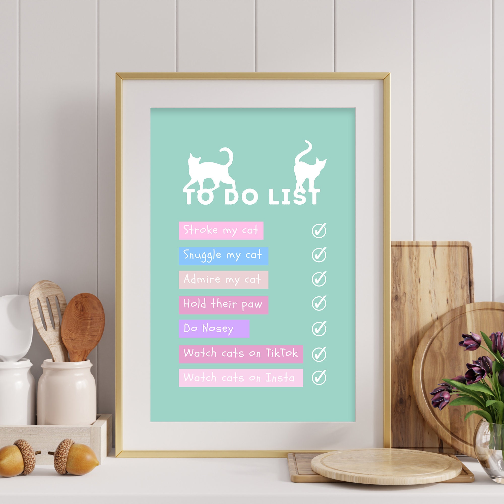 Cat to Do List Printable Cat Card Cat Lover Gift Cat - Etsy