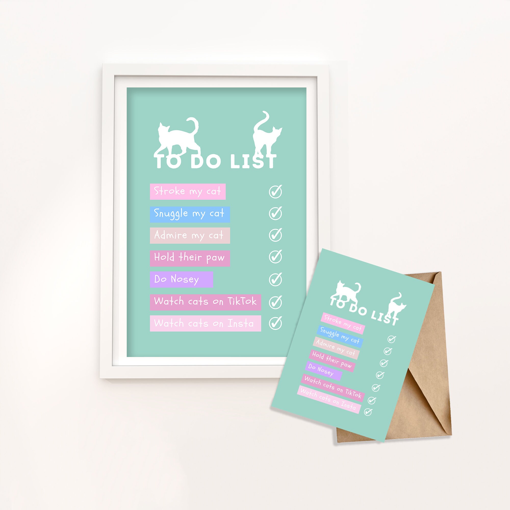 Cat to Do List Printable Cat Card Cat Lover Gift Cat - Etsy