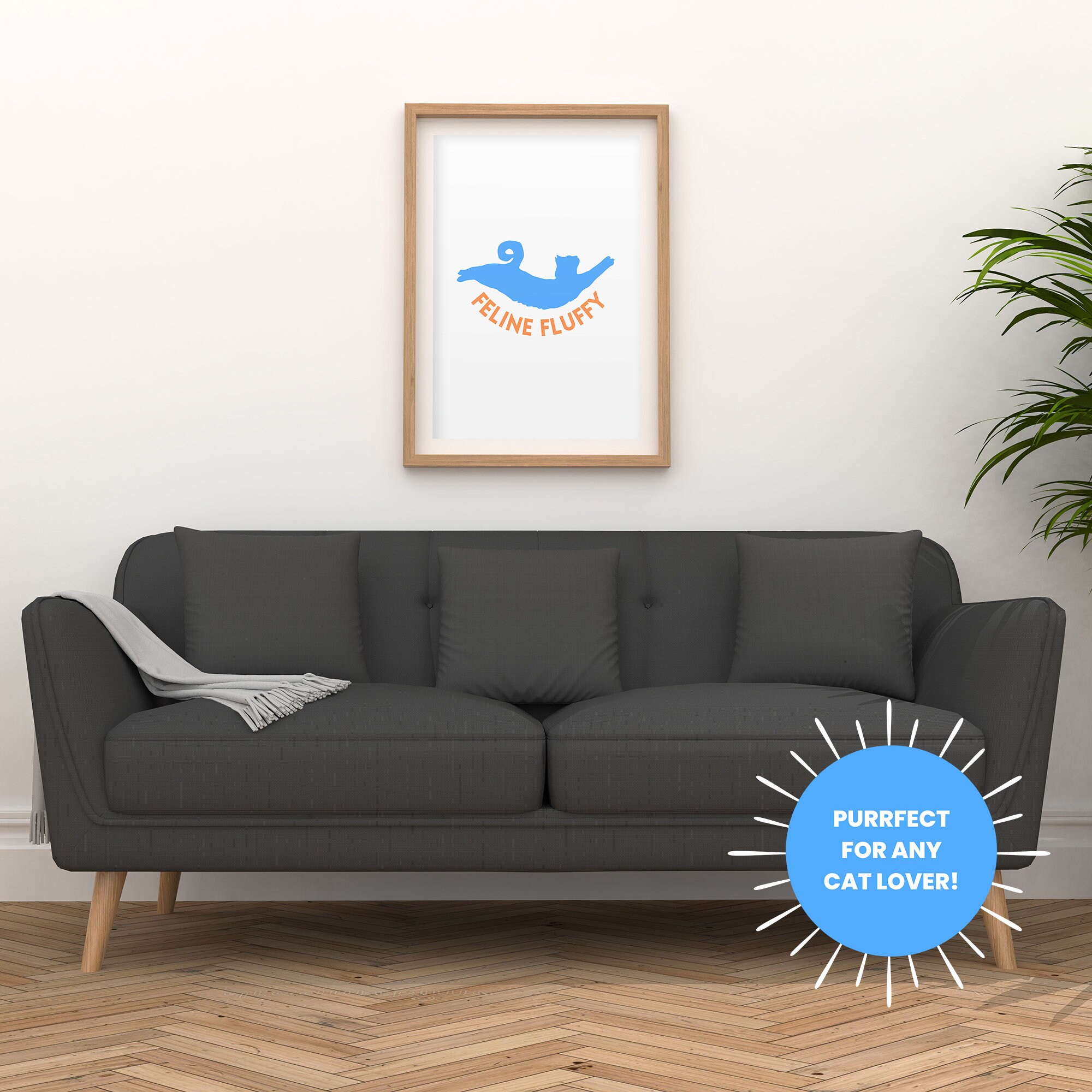 Fluffy Cat Printable Cat Card Word Art Cat Wall Art Gift - Etsy