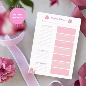 Homeschool Planner, Printable Weekly Planner, Instant Download, Cute ...