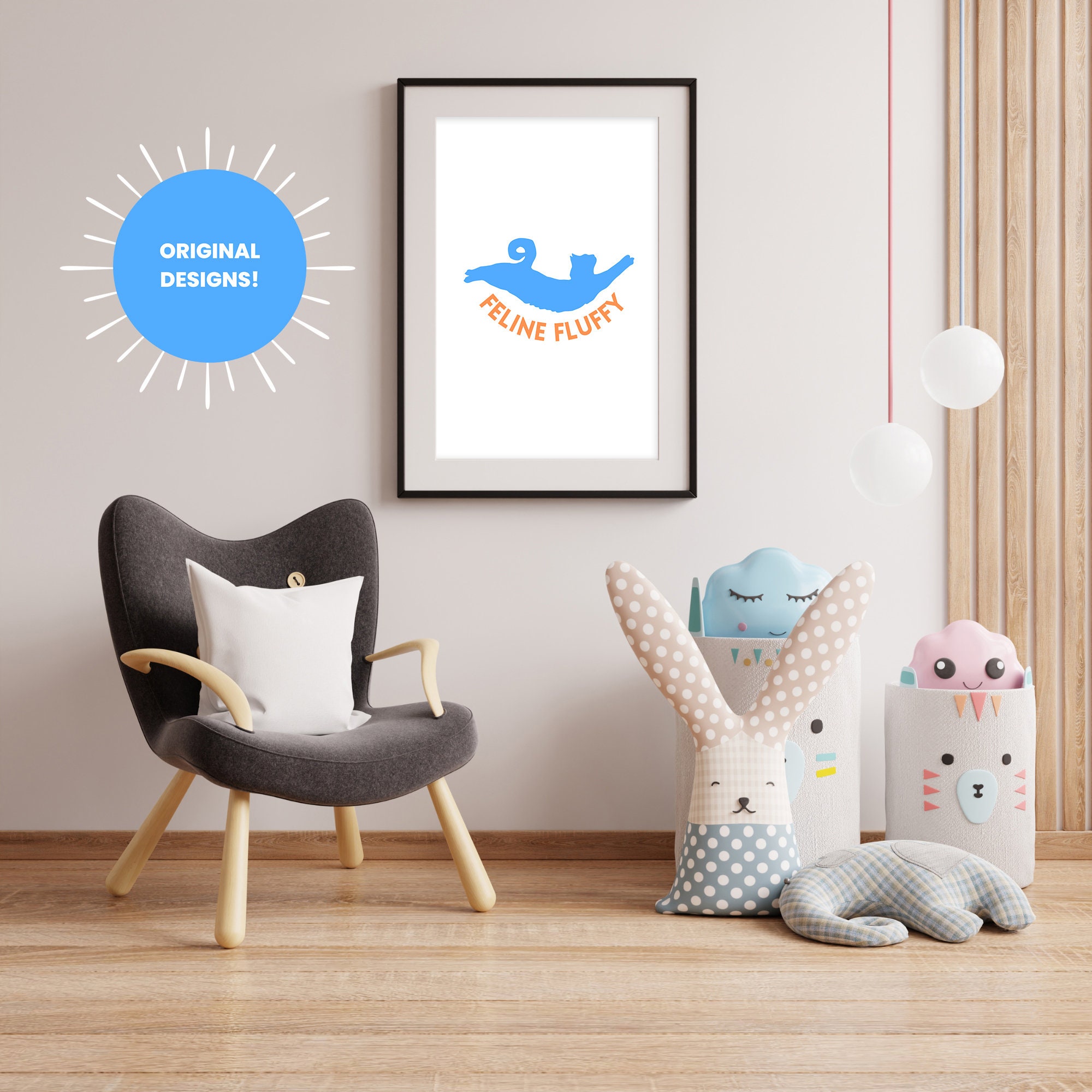 Fluffy Cat Printable Cat Card Word Art Cat Wall Art Gift - Etsy