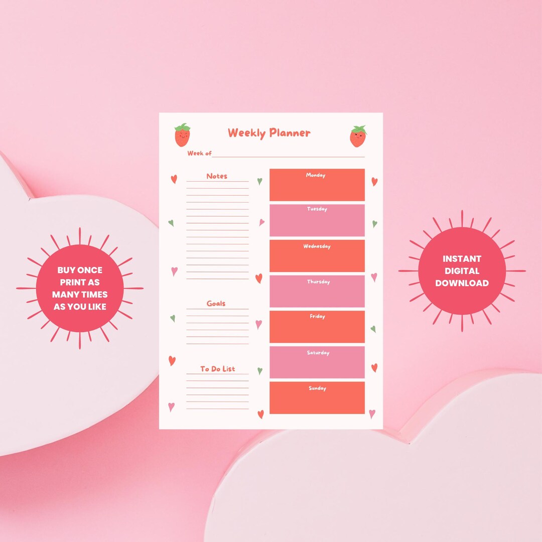 Homeschool Planner, Printable Weekly Planner, Instant Download, Cute ...