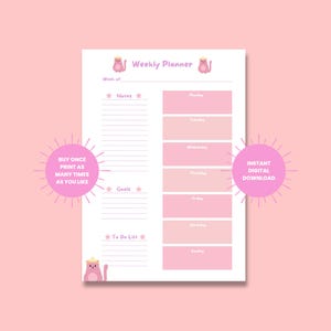Homeschool Planner, Printable Weekly Planner, Instant Download, Cute ...