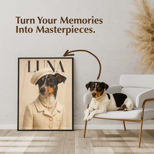 Custom Pet Portrait, Fashion Dog Poster, Dog Wall Art, Personalized Pet ...