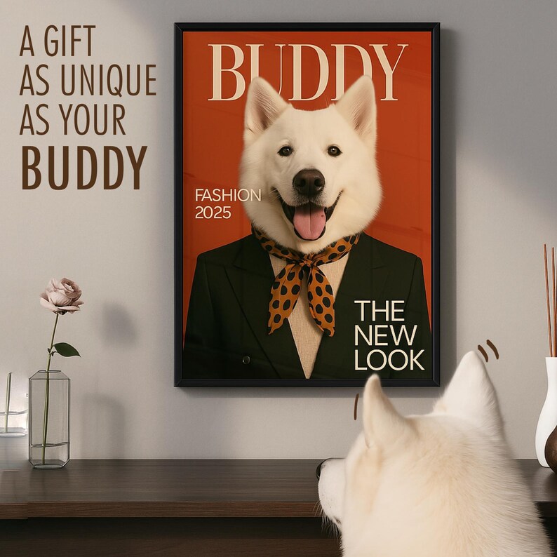 Custom Pet Portrait, Fashion Dog Poster, Dog Wall Art, Personalized Pet ...