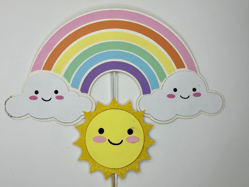Rainbow Cake Topper, Rainbow Party, Personalized Rainbow Cake Topper ...