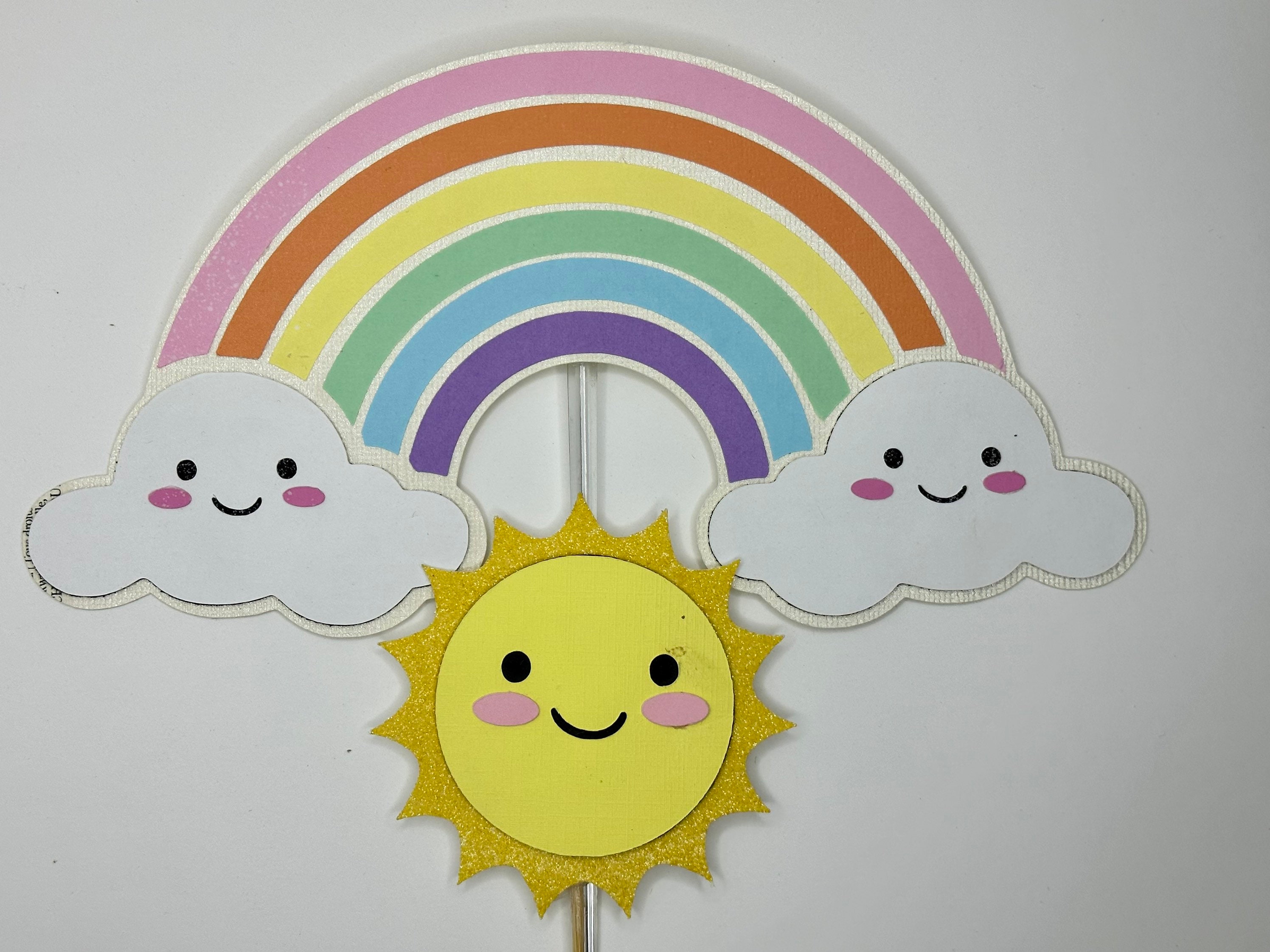 Rainbow Cake Topper, Rainbow Party, Personalized Rainbow Cake Topper ...
