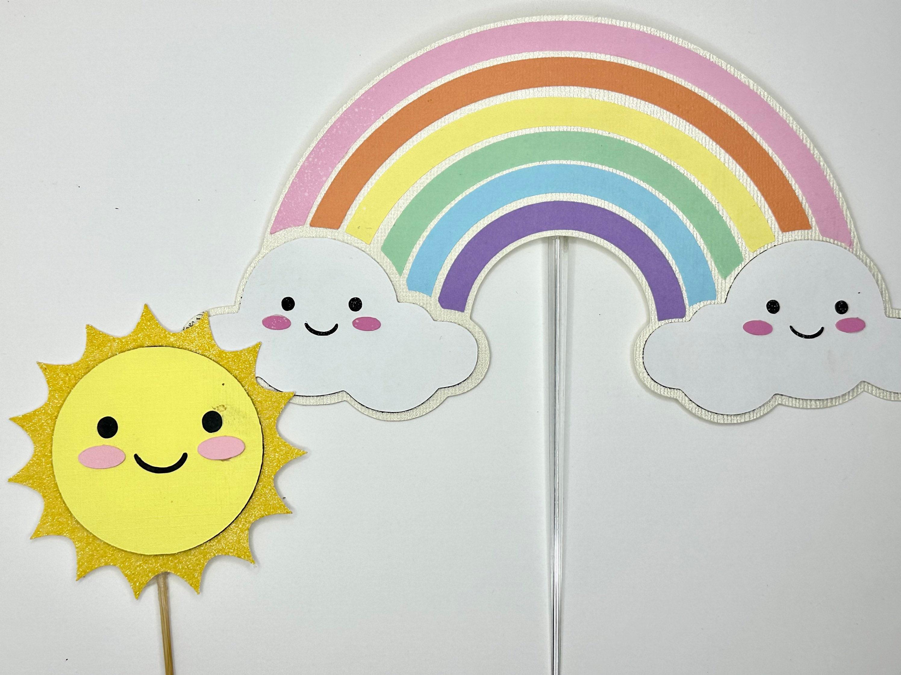 Rainbow Cake Topper, Rainbow Party, Personalized Rainbow Cake Topper ...