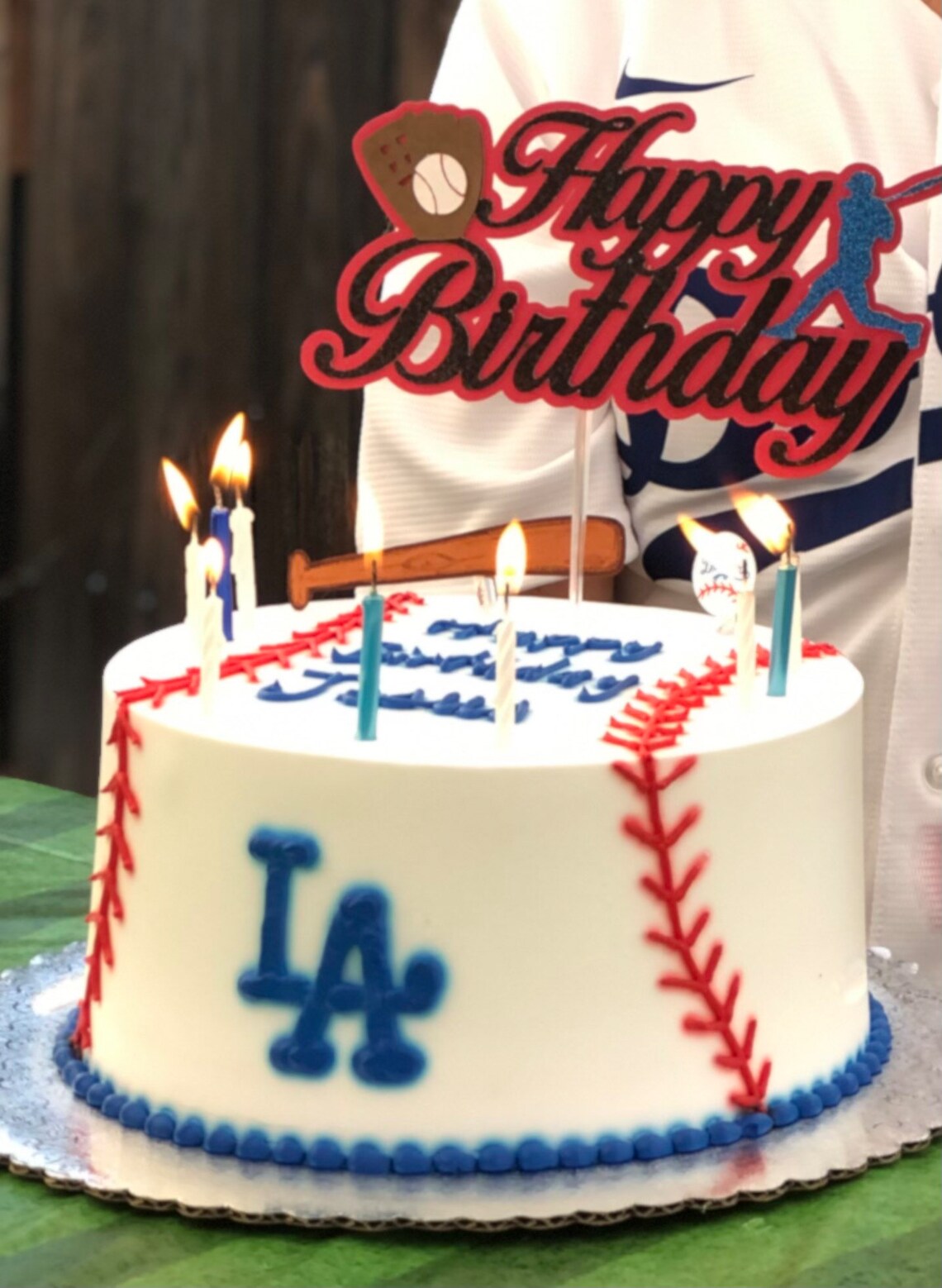 LA Dodgers Cake Topper, Baseball Cake Topper, Dodger Party, Dodger ...
