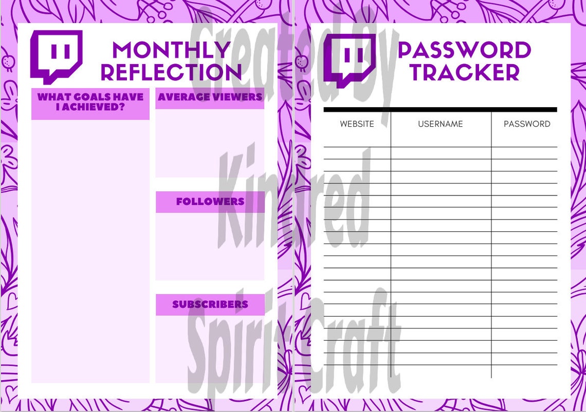 Twitch Streamer Binder Planner PDF File | Etsy Canada