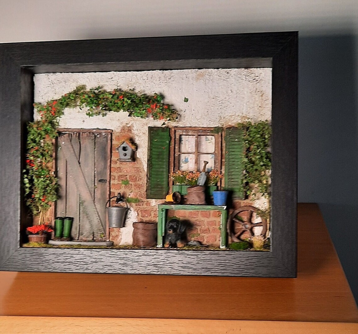 Diorama, Shadow Box, Mural, Wall Decoration, Miniature House Front ...