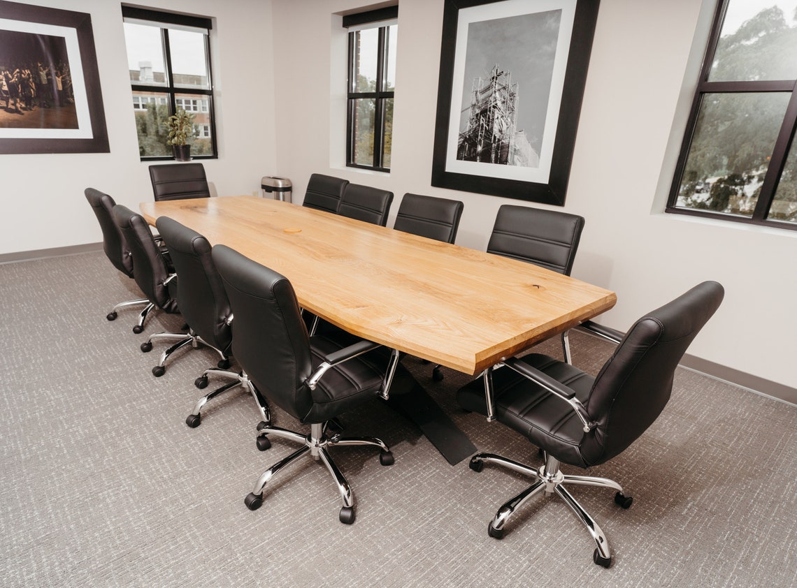 Ash Slab Conference Table With Custom I-beam Base - Etsy