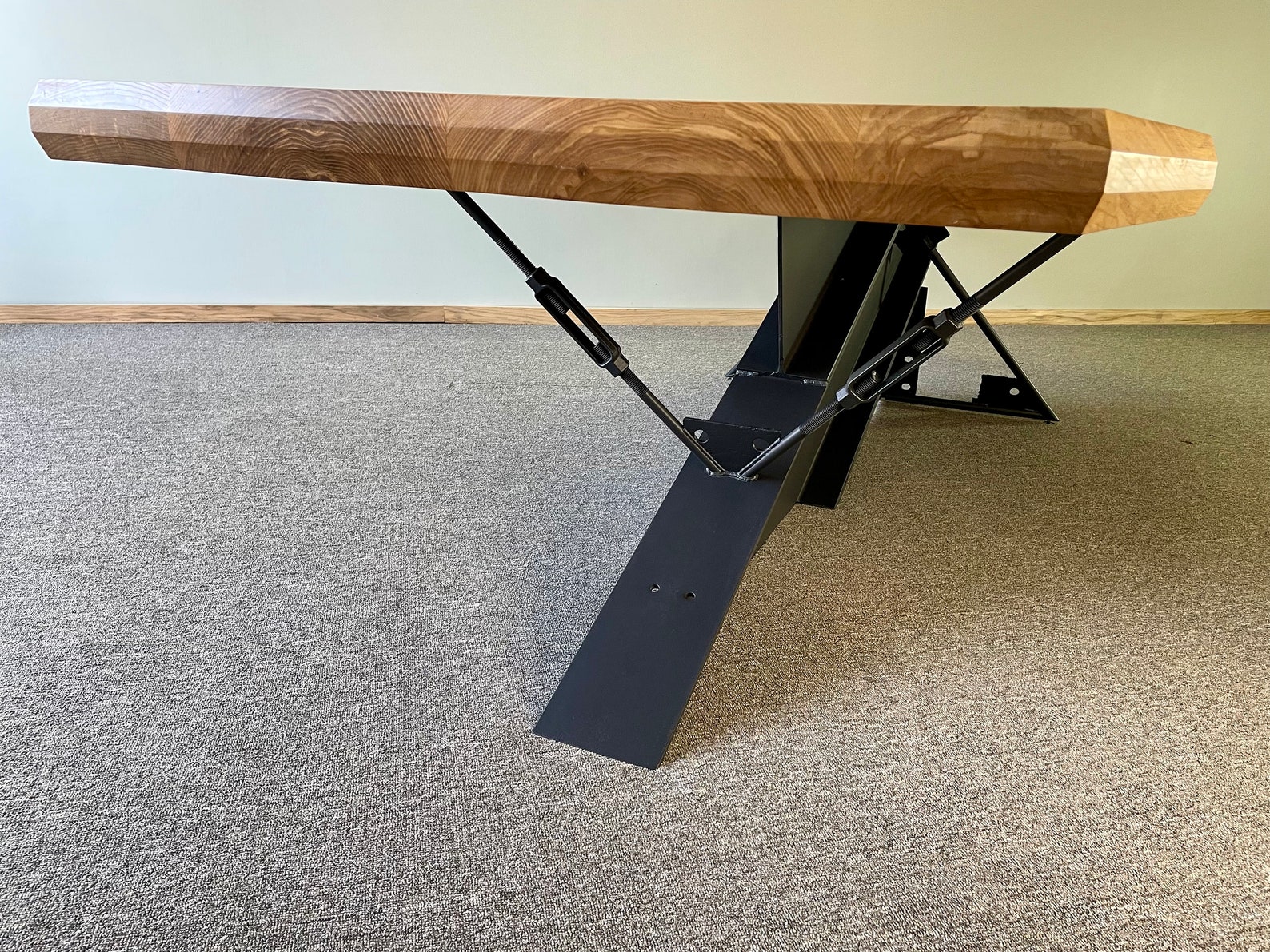 Ash Slab Conference Table With Custom I-beam Base - Etsy