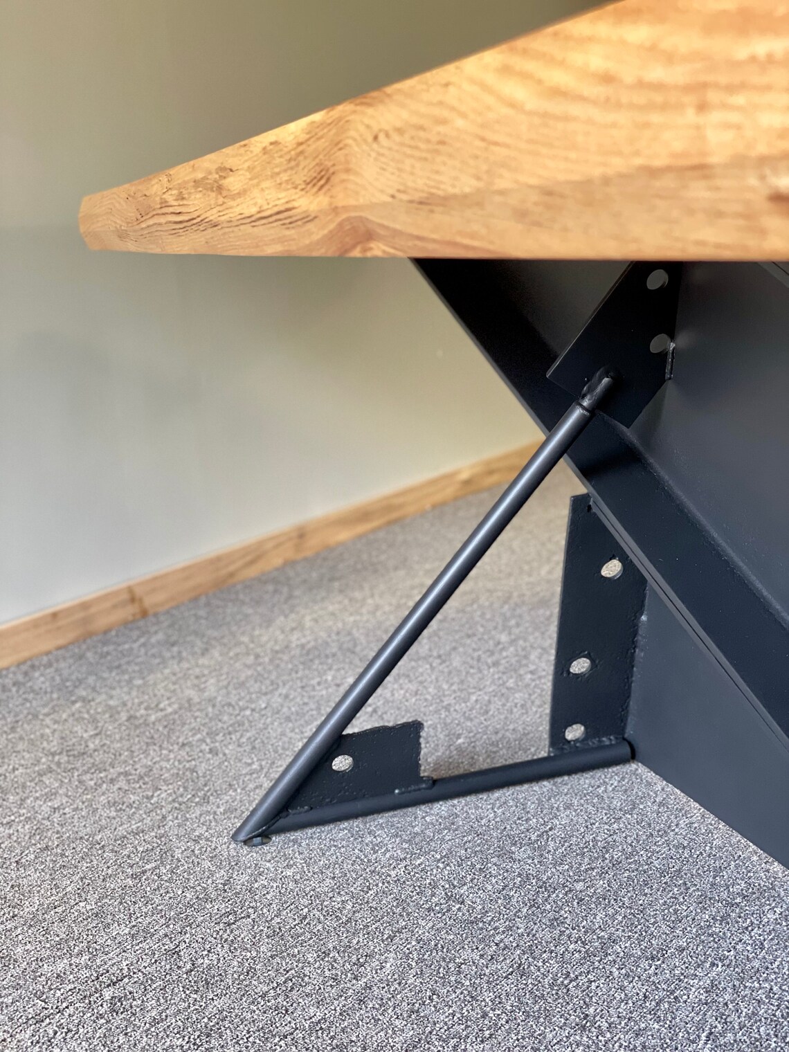 Ash Slab Conference Table With Custom I-beam Base - Etsy