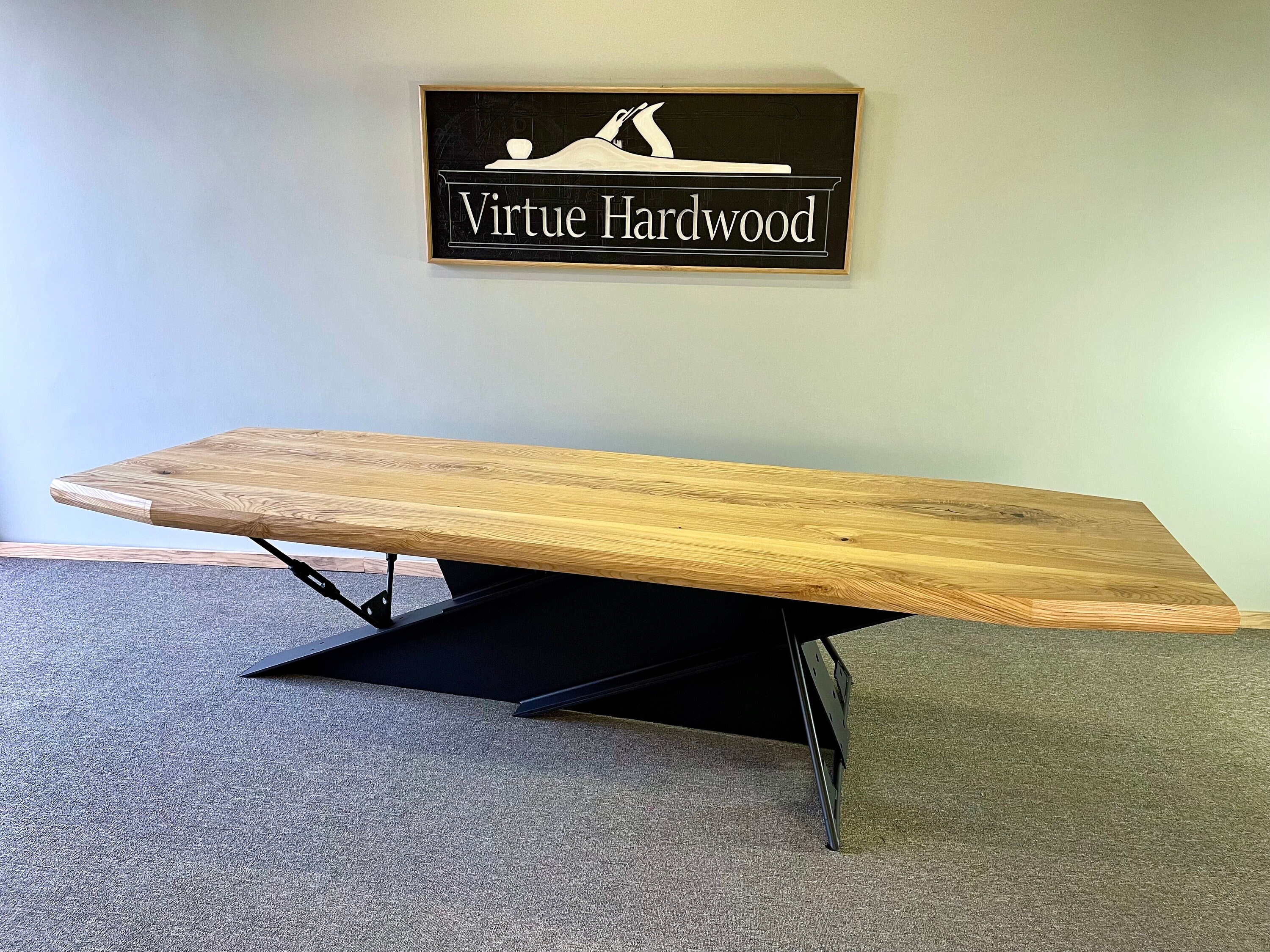 Ash Slab Conference Table With Custom I-beam Base - Etsy