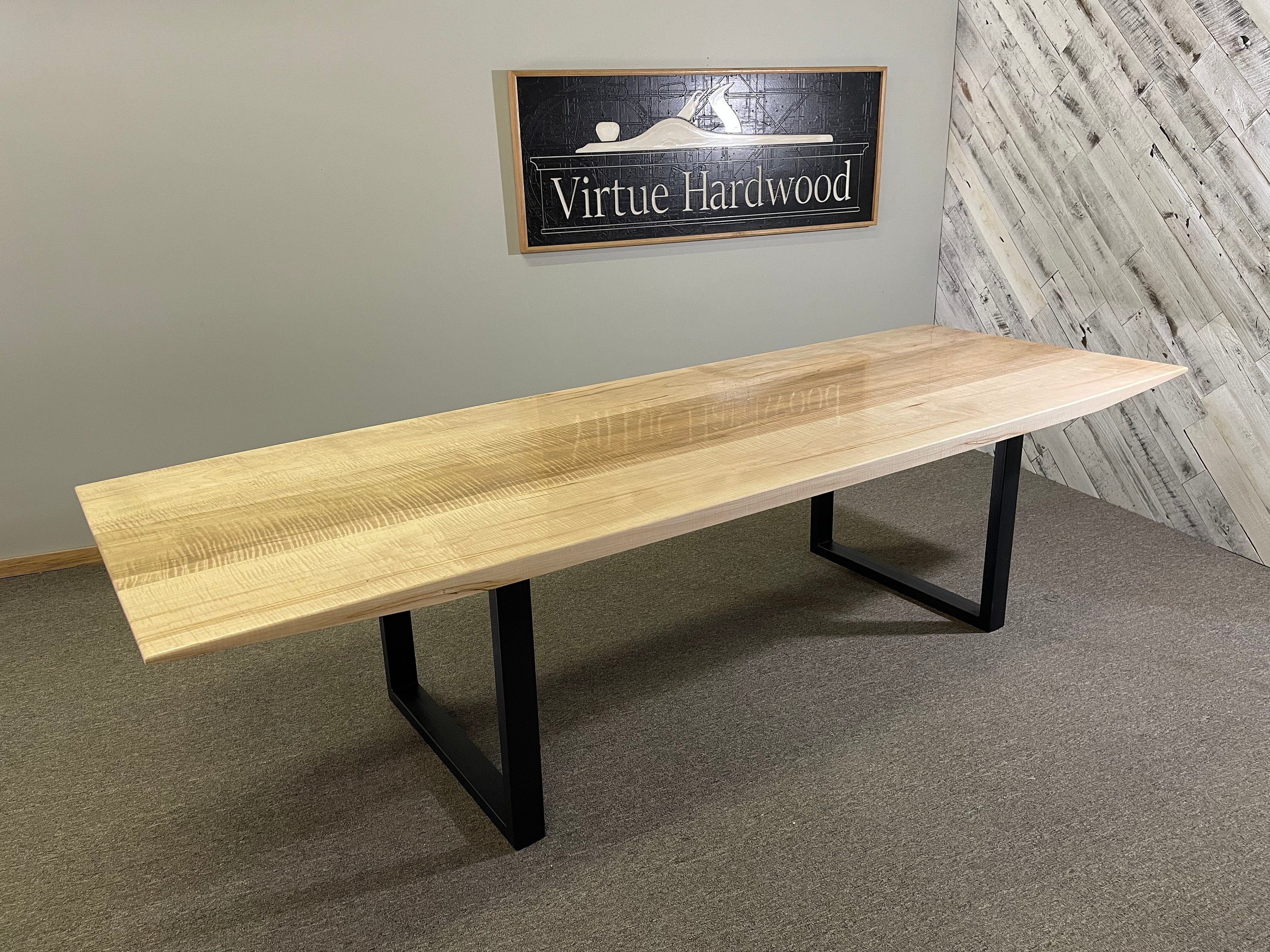 Curly Ambrosia Maple Solid Hardwood Dining Room Table - Etsy