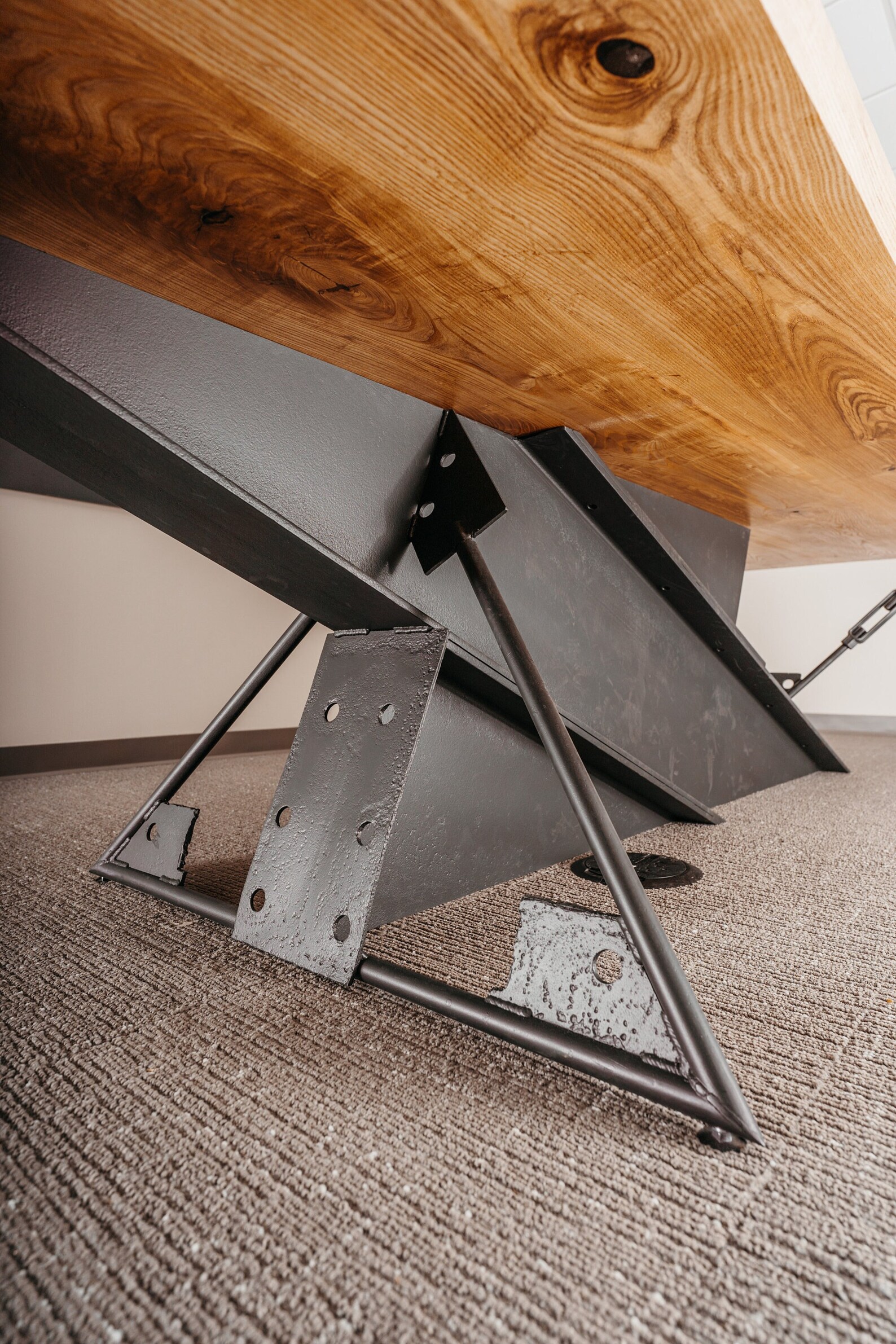 Ash Slab Conference Table With Custom I-beam Base - Etsy