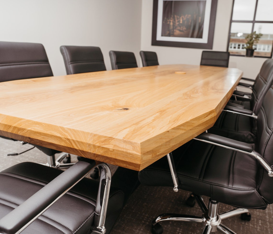 Ash Slab Conference Table With Custom I-beam Base - Etsy