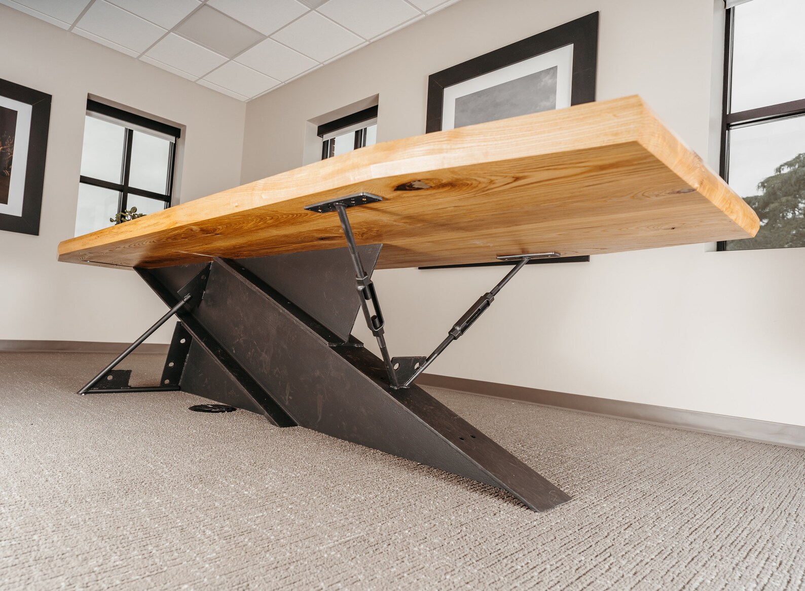 Ash Slab Conference Table With Custom I-beam Base - Etsy