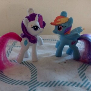 My Little Pony Lot of 2 Mini Ponies Rarity and Rainbow Dash - Etsy