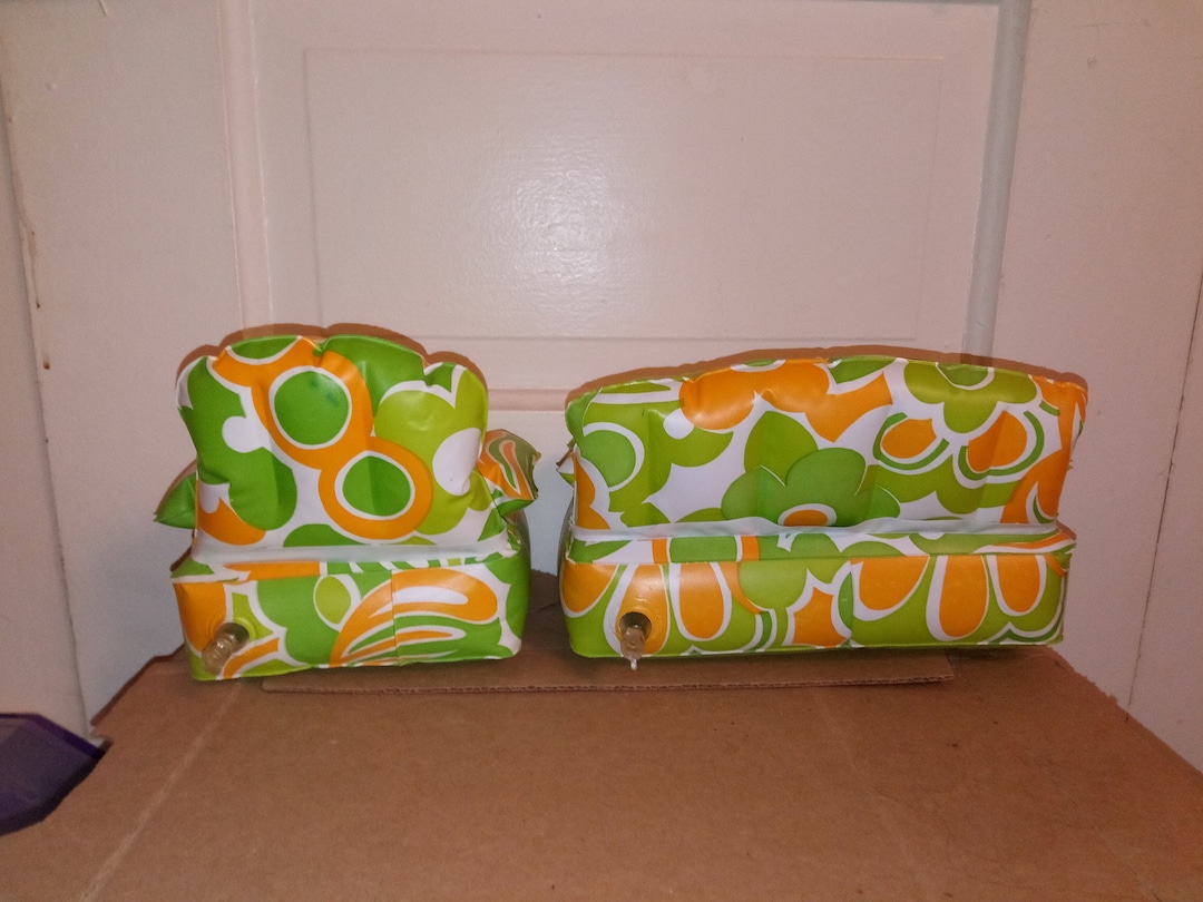 Barbie 1970s Puff N Play Inflatable Furniture 2 Piece Green - Etsy