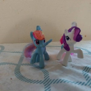 My Little Pony Lot of 2 Mini Ponies Rarity and Rainbow Dash - Etsy