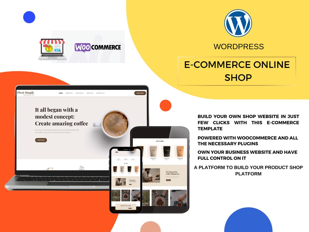 E Commerce Website Wordpress Template Woo Comerce Plugin Online