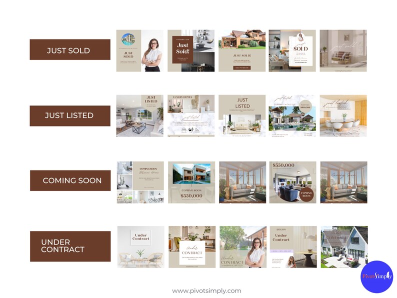 The Ultimate Ready Made Real Estate 77 Templates Bundle Made in Canva ...