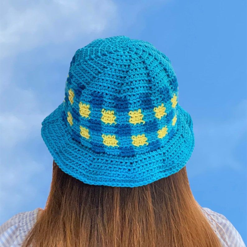 CROCHET HAT PATTERN | Checkered Print Hat - Etsy