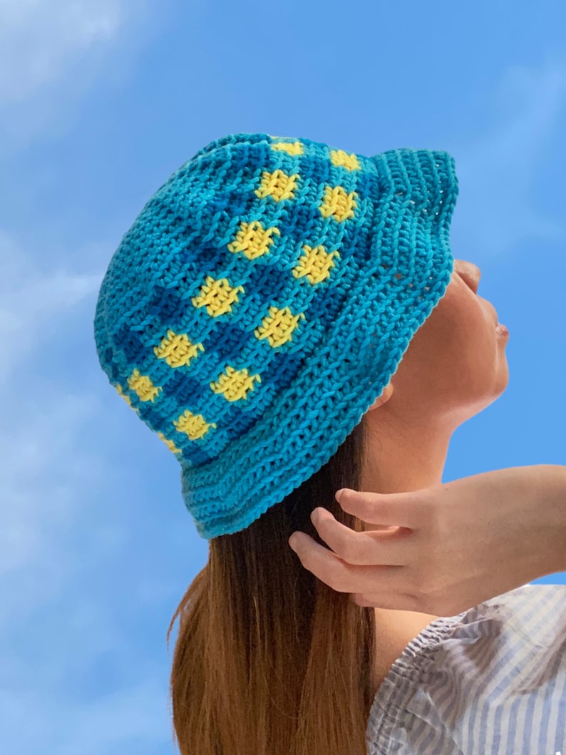 CROCHET HAT PATTERN | Checkered Print Hat - Etsy