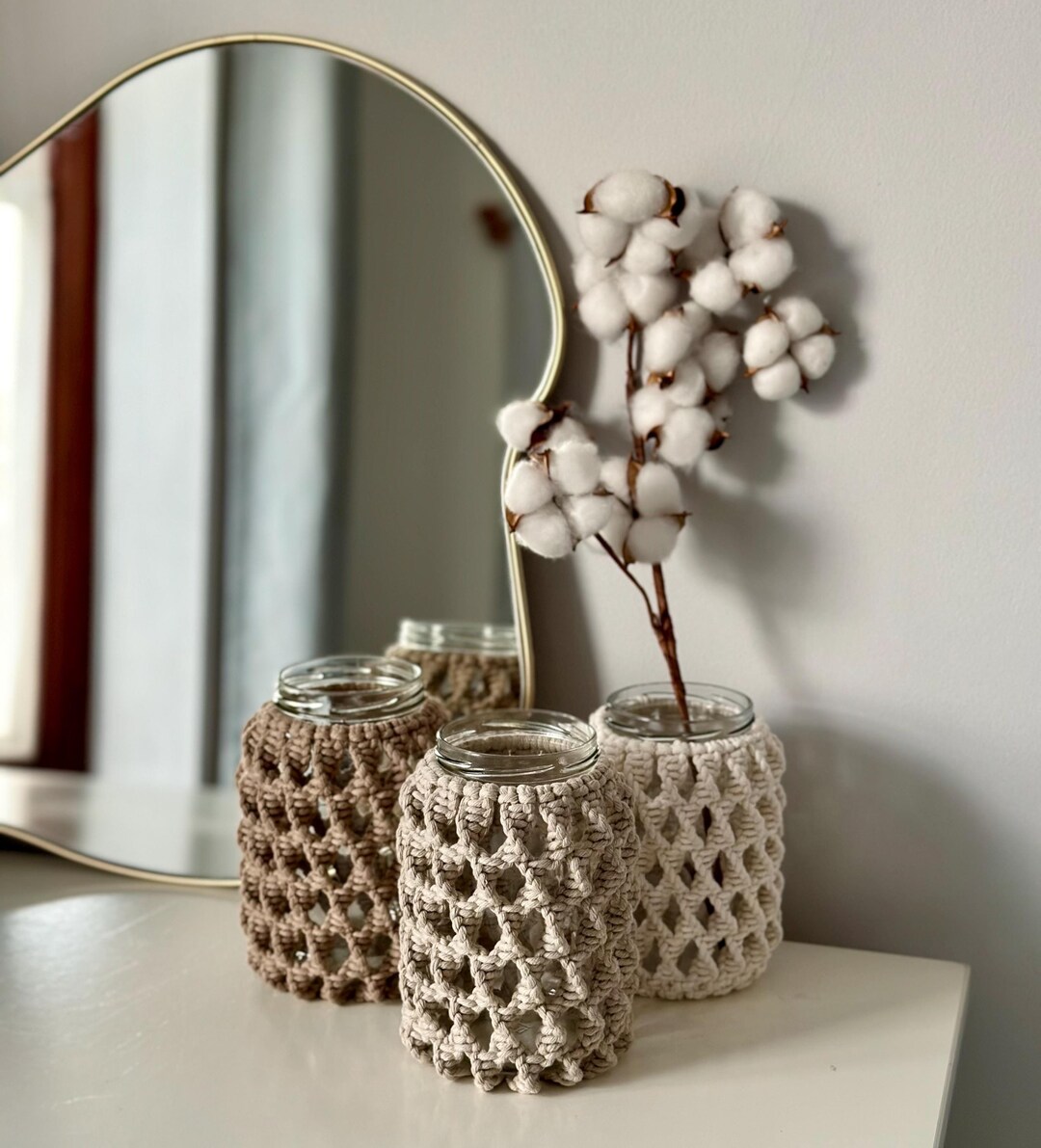 Upcycled Macramé-decorated Jars | Eco-friendly Boho Home Decor ...