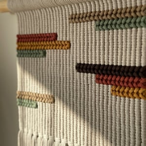FREYA - Retro Style Macrame Wall Hanging - Beige, Brown, Brick, Mint ...
