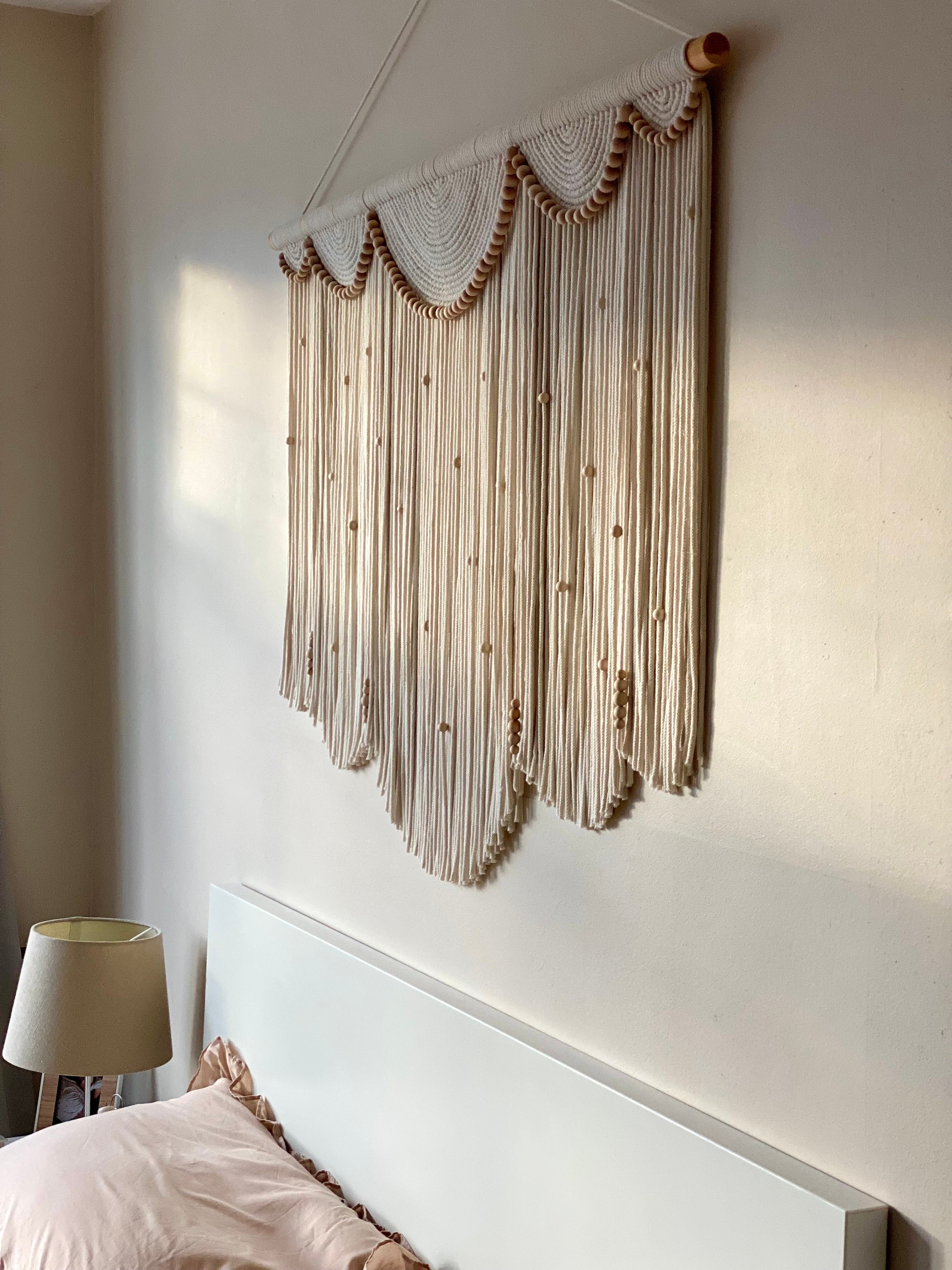 VIVIEN Extra Large Macrame Wall Hanging With Beads Semi - Etsy